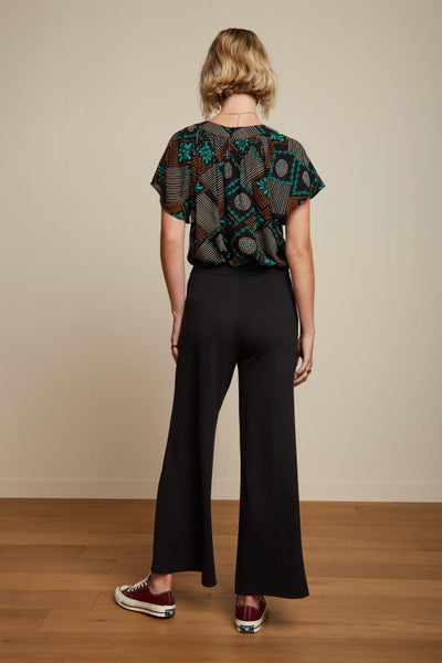 King Louie border palazzo pants Milano crepe black 08096-001 – Hippe-Dingen
