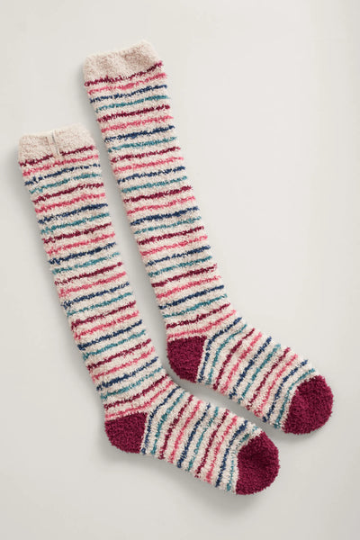 Seasalt Cornwall fluffies socks long west town red ship mix 262306B001 ...